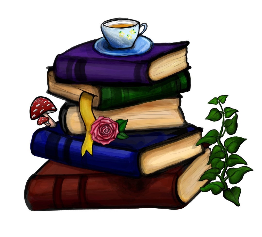 Magical Book Stack Eco Friendly Sticker - Etsy