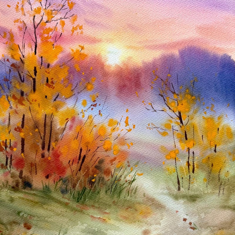 Autumn Road Sunset - Etsy
