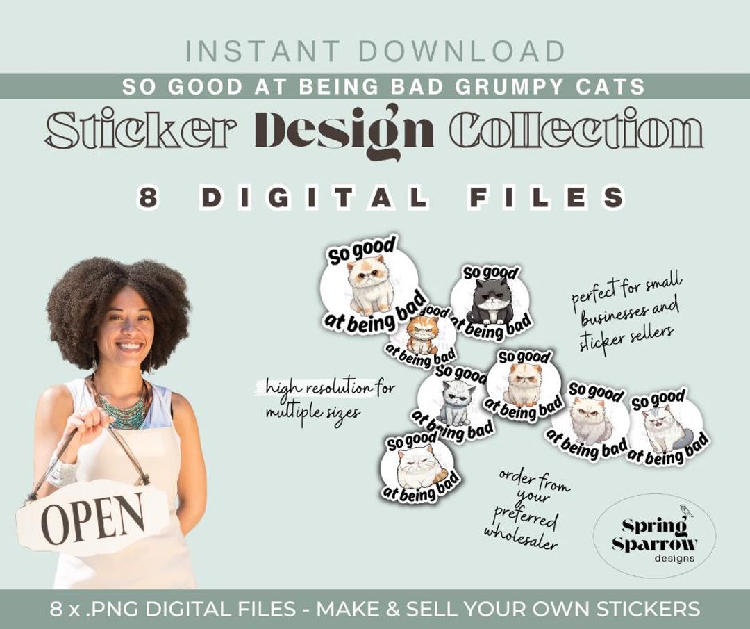 Sticker Design Digital File Instant Download for Sticker Sellers Small ...