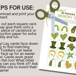 Printable St Patrick's Day Memory Matching Card Game, St Patty's Day ...