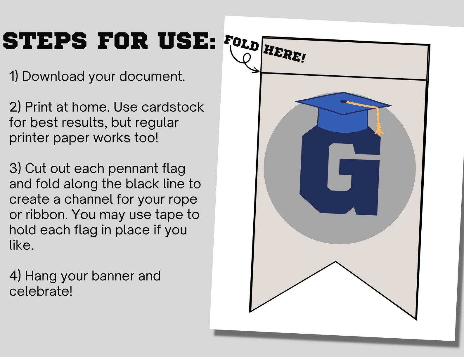 Printable Graduation Banner, Congratulations Class of 2023 Pennant ...