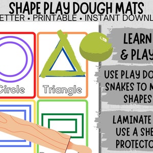 Printable Shape Play Dough Mats, Dry Erase Shape Recognition Practice ...