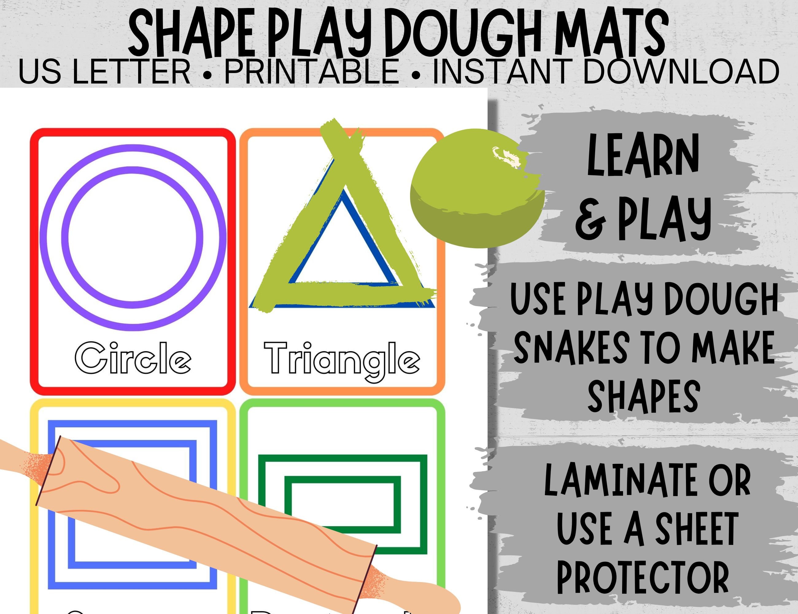 Printable Shape Play Dough Mats and Dry Erase Shape Recognition ...