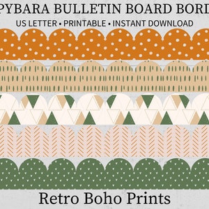 Capybara Classroom Bulletin Board Border Kit, Printable Boho Retro ...