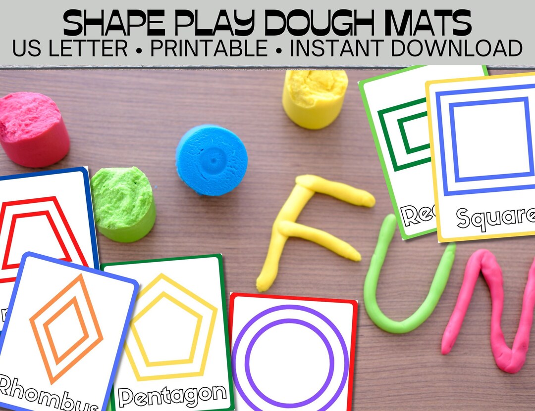 Printable Shape Play Dough Mats Dry Erase Shape Recognition - Etsy