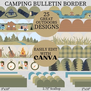 Classroom Bulletin Board Border Kit, Printable Boho Camping Classroom ...