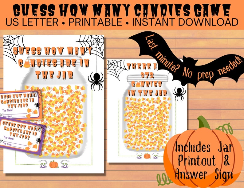 Halloween Guess How Many Candy Corns Game Printable Count the - Etsy