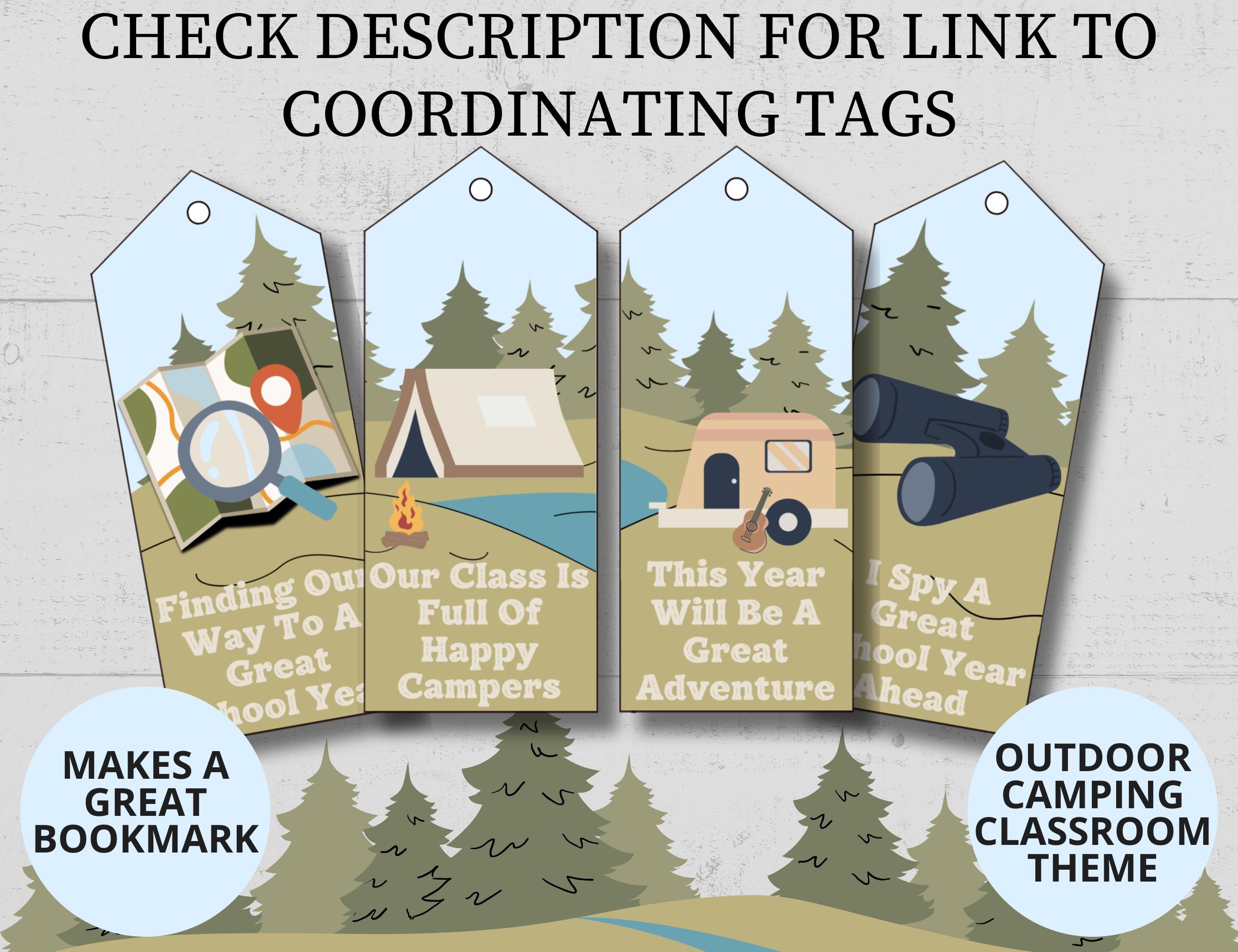 Printable Happy Camper Back to School Classroom Signs, Great Outdoors ...