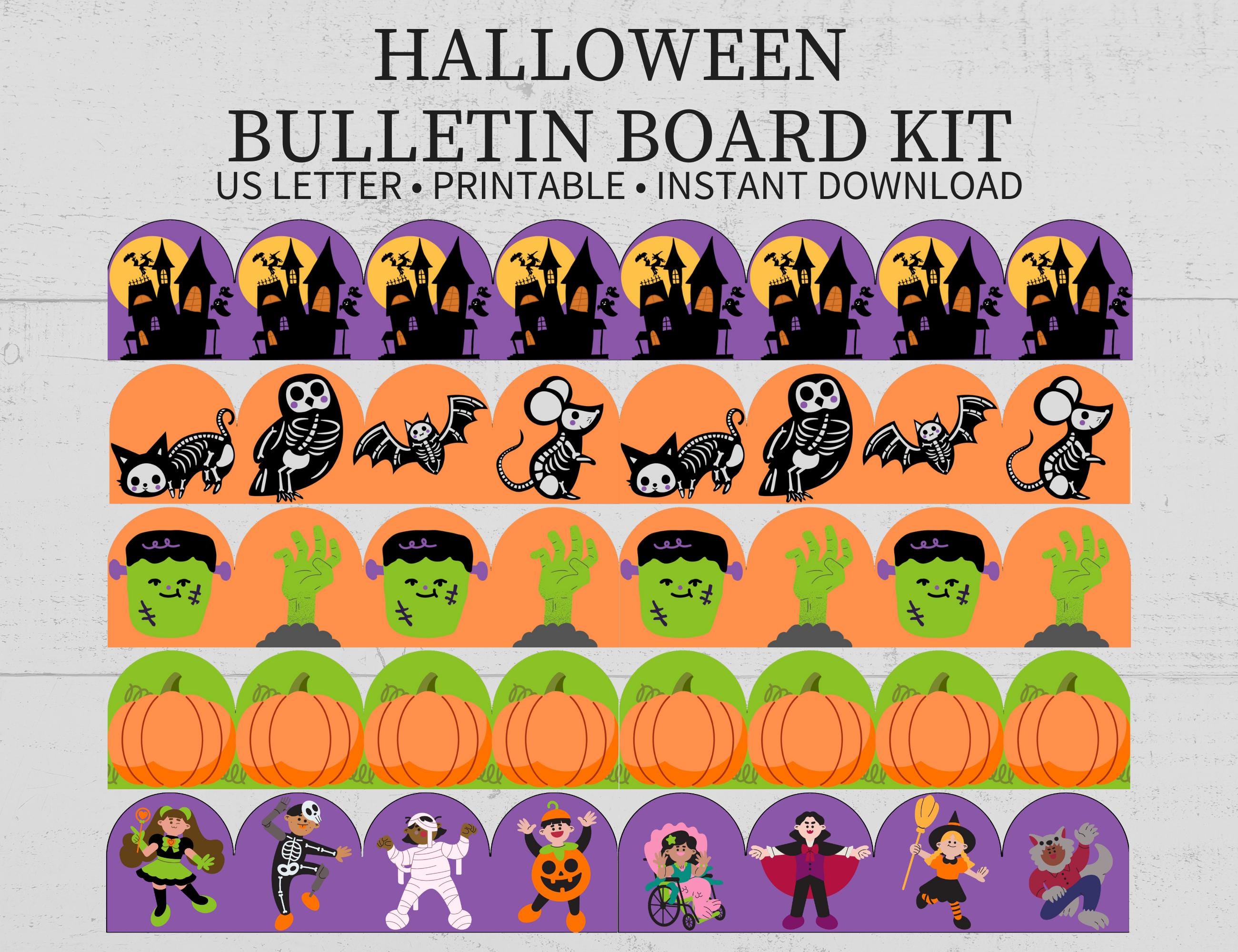 Spooky Halloween Bulletin Board Kit, Editable Classroom Bulletin Board ...