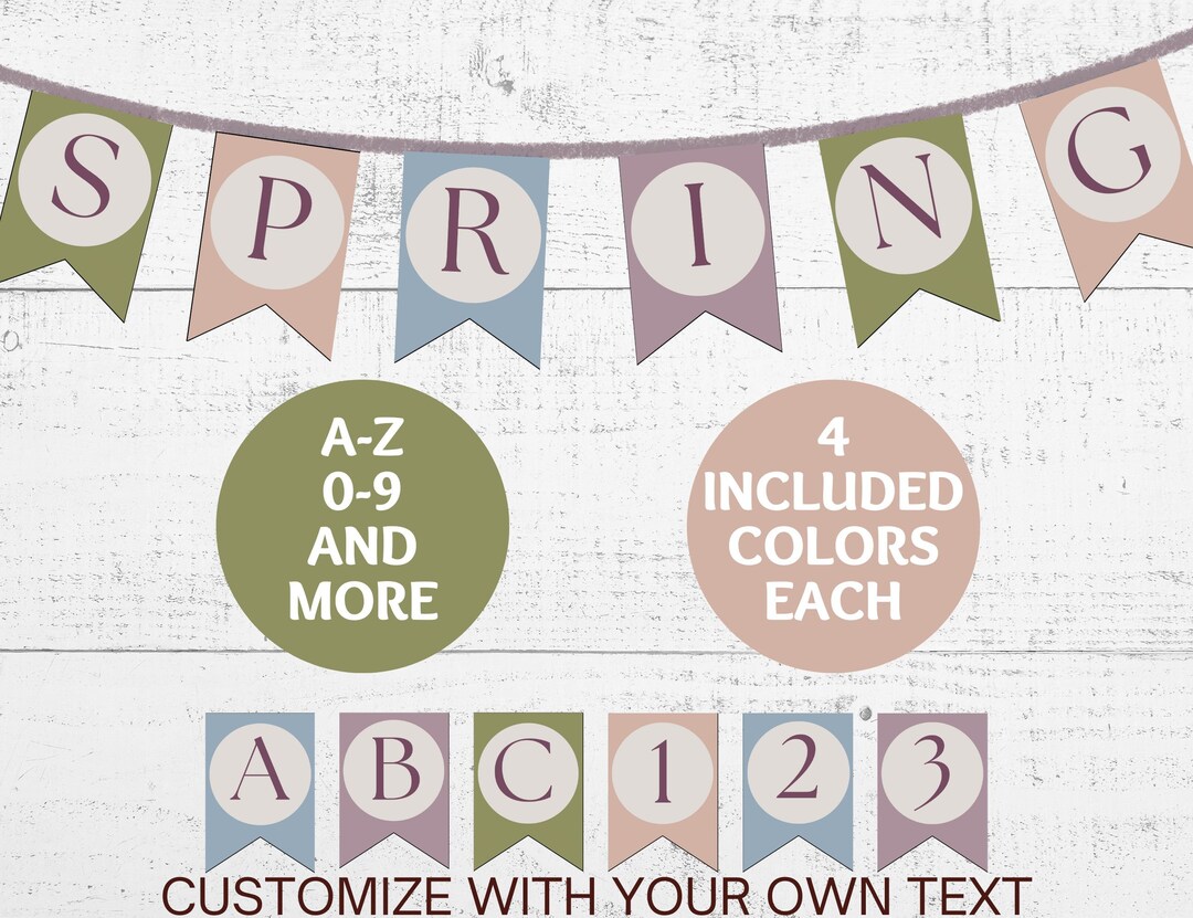 Custom Spring Time Banner Printable, Personalize Your Own Pennant ...