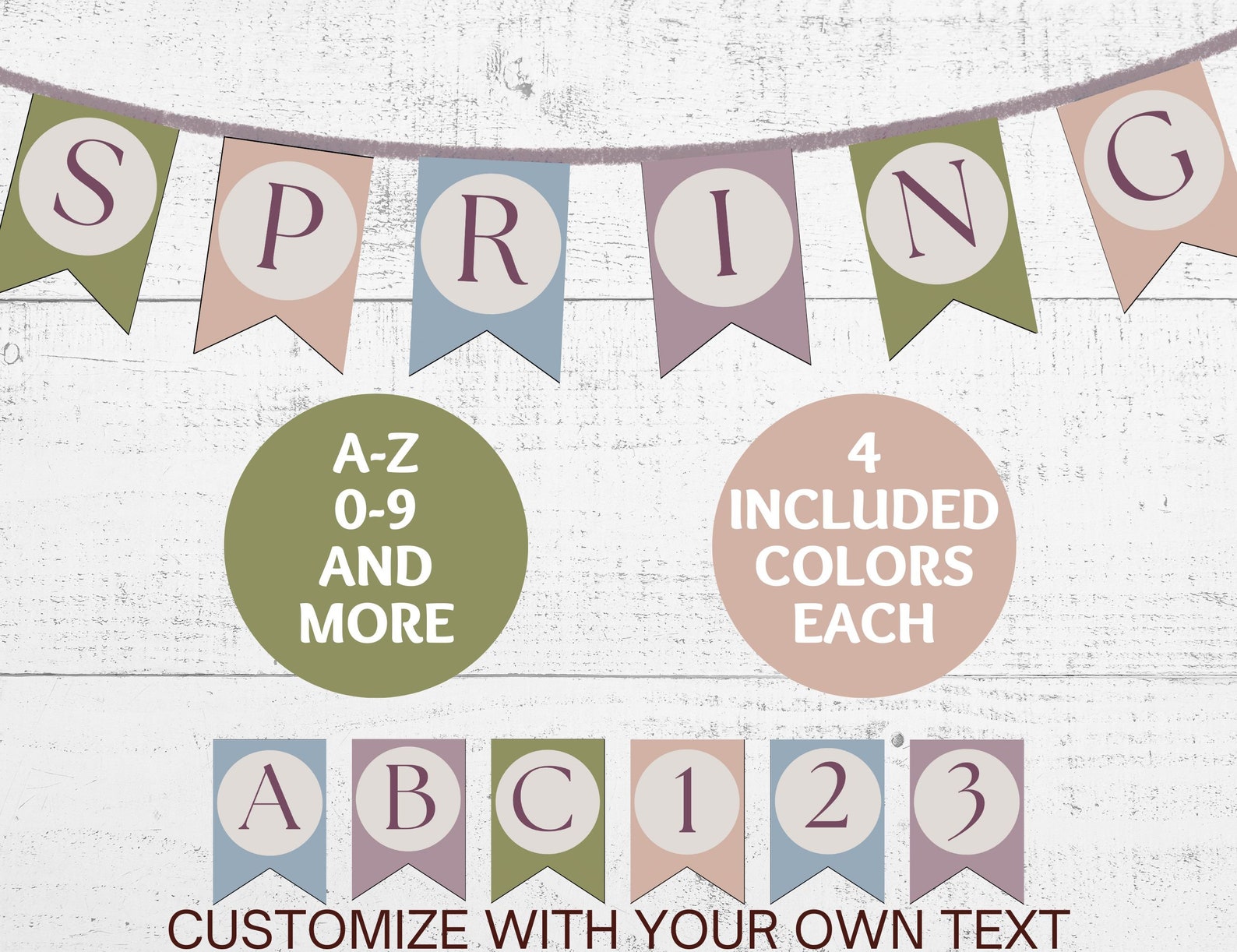 Custom Spring Time Banner Printable, Personalize Your Own Pennant ...