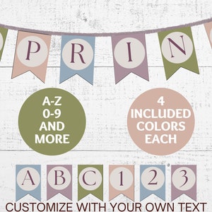 Custom Spring Time Banner Printable, Personalize Your Own Pennant ...