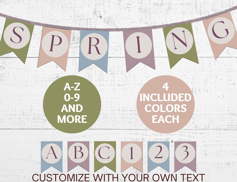 Custom Spring Time Banner Printable, Personalize Your Own Pennant ...