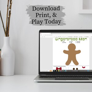 Printable Christmas Dice Game, Roll A Gingerbread Holiday Activity ...