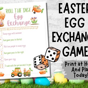 Printable Easter Egg Exchange Game, Easter Dice Game, Easter Party Game ...