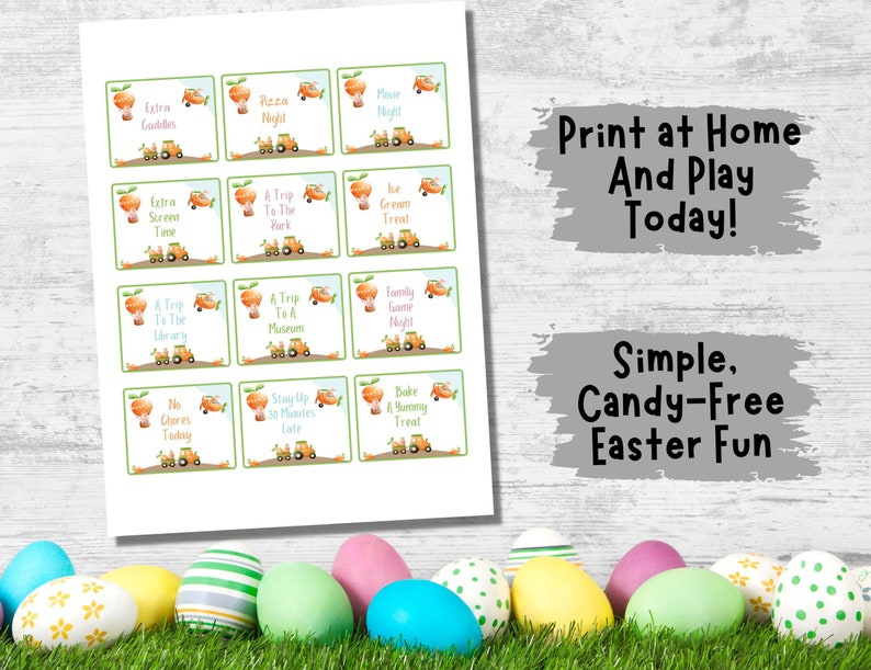 Printable Easter Egg Coupons, Easter Egg Filler, Easter Gift for Kids ...