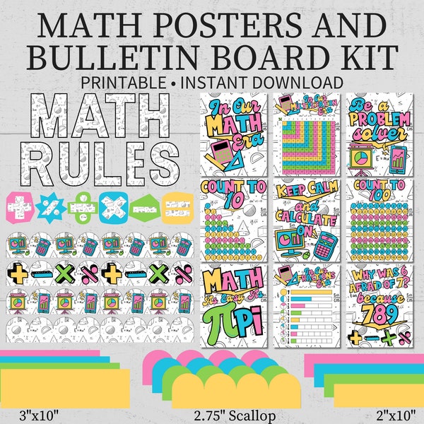 Math Border Bulletin Board - Etsy