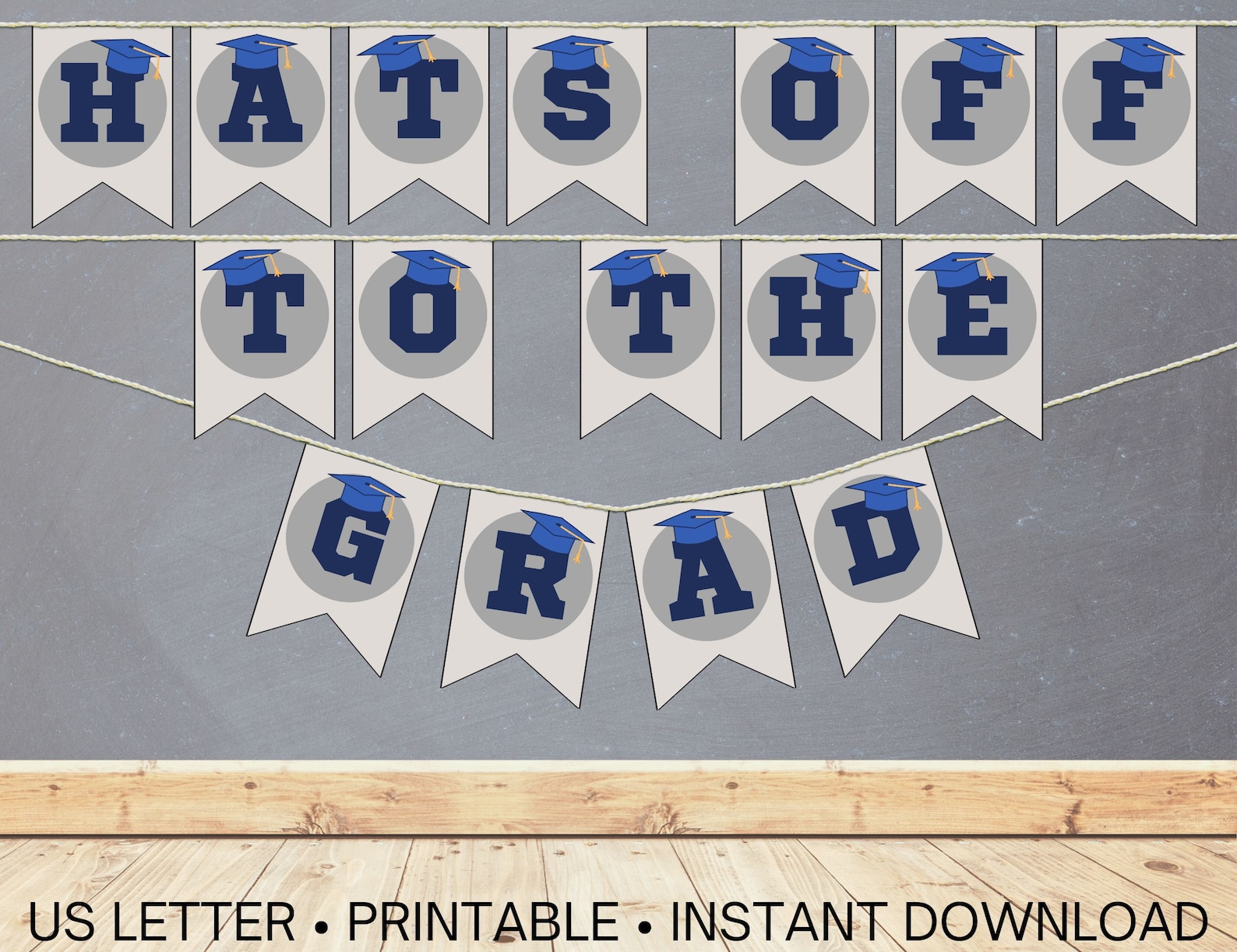Printable Graduation Banner, Congratulations Class of 2024 Pennant ...