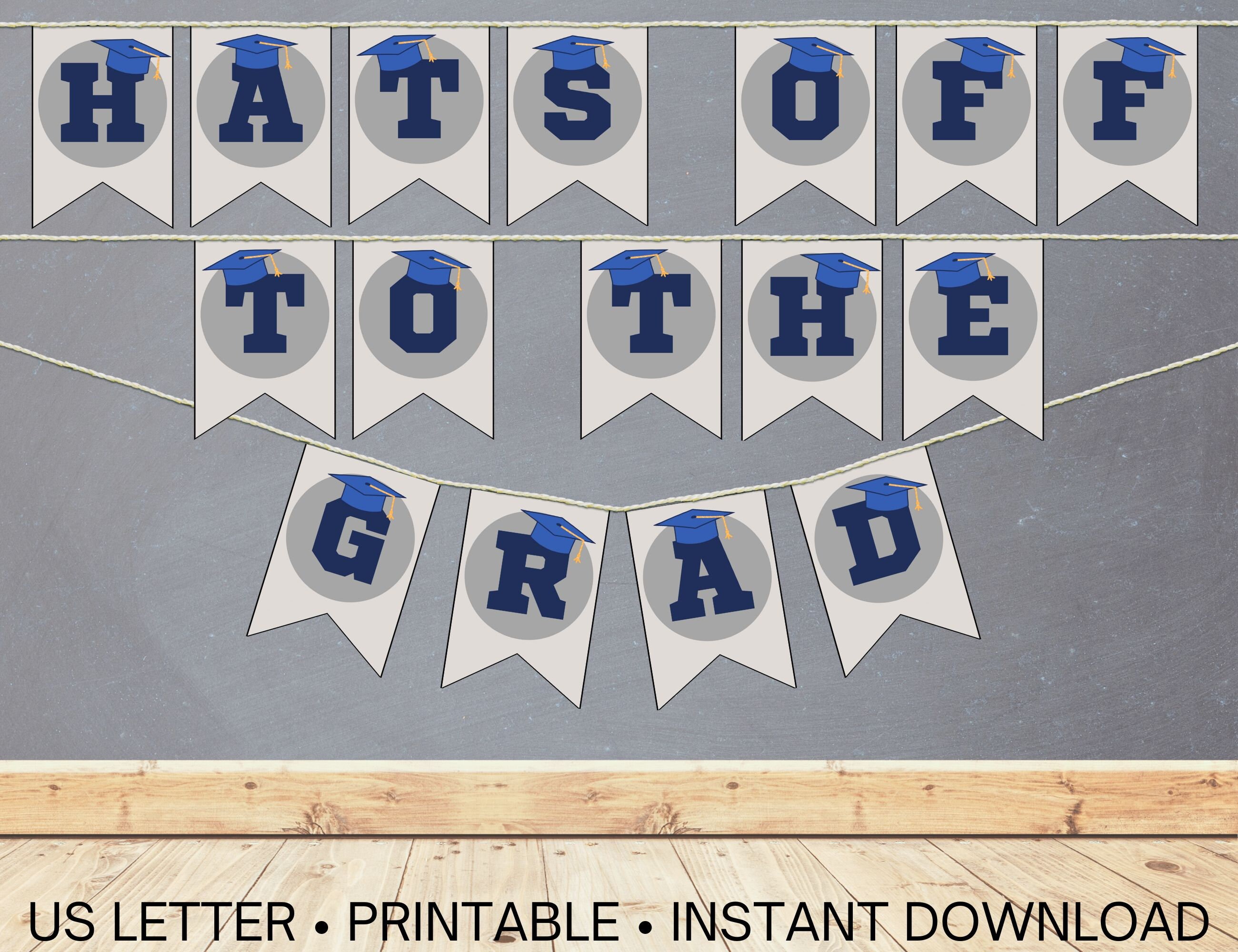 Printable Graduation Banner, Congratulations Class of 2024 Pennant ...