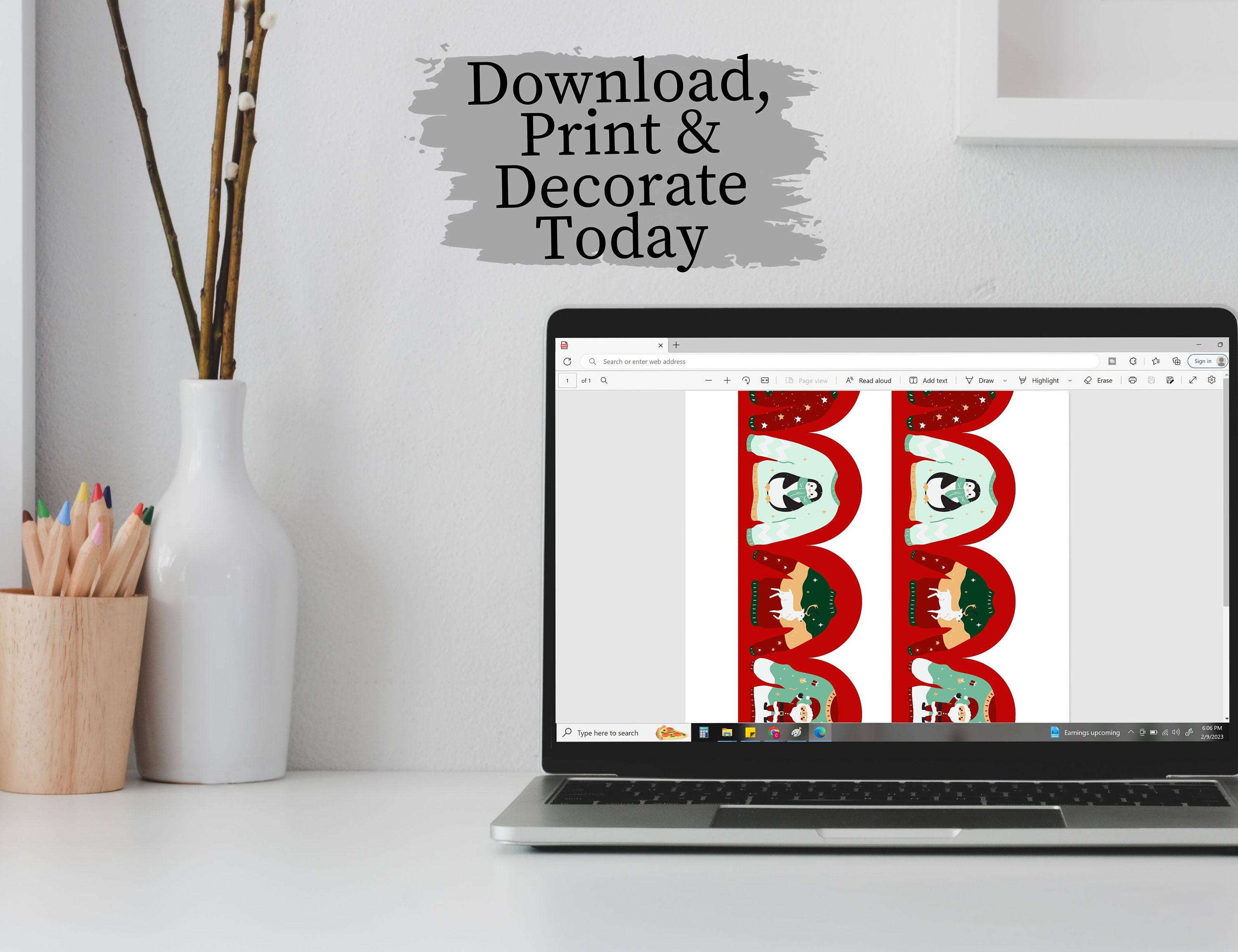 Classroom Bulletin Board Border Kit, Printable Christmas Winter ...