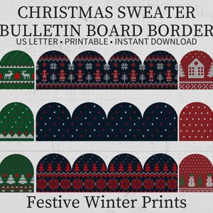 Classroom Bulletin Board Border Kit, Printable Christmas Sweater ...