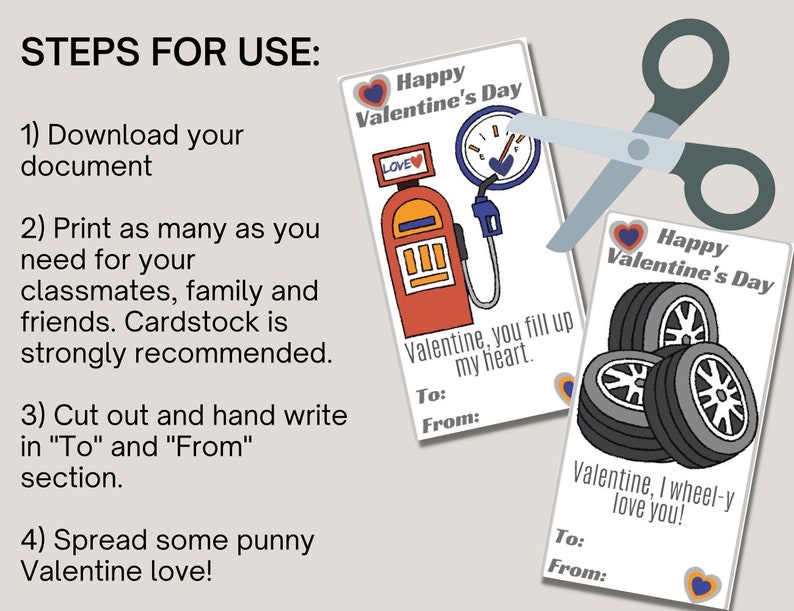Printable Race Car Valentine's Day Cards for Car Loving - Etsy
