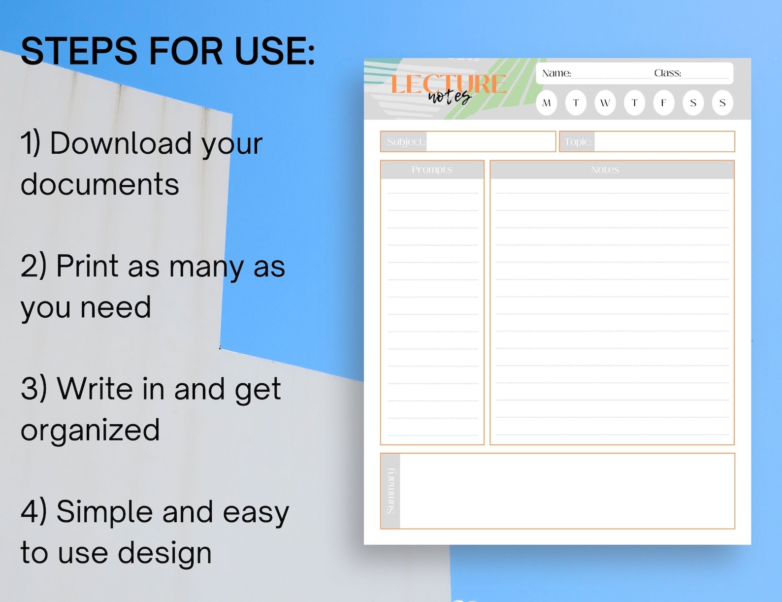 Printable Class Notes, Lecture Notes, Study Planner, Goodnotes Template ...