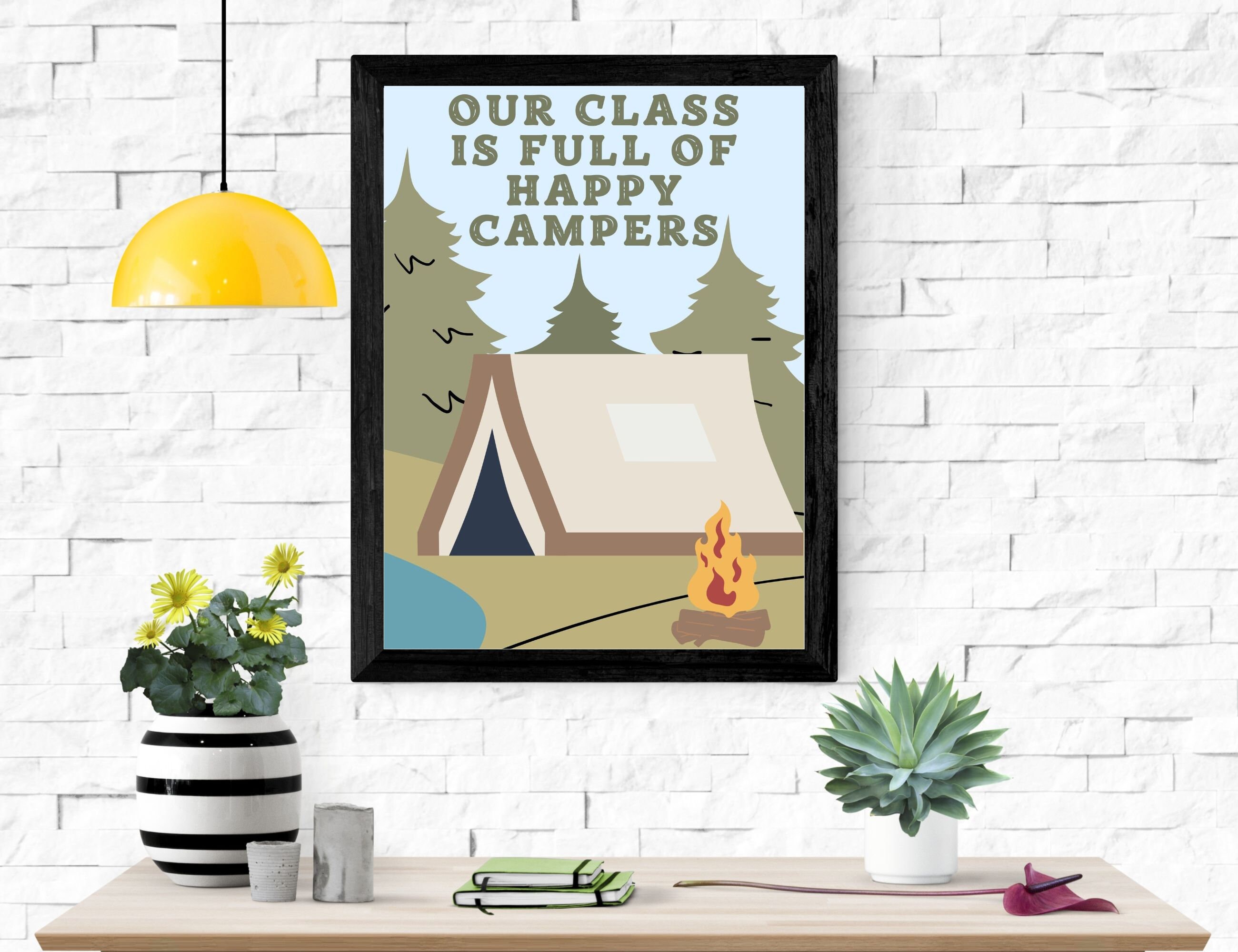 Printable Happy Camper Back to School Classroom Signs, Great Outdoors ...