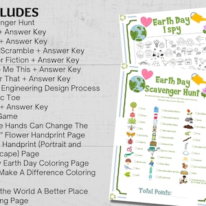 Printable Earth Day Games and Activities Bundle for Kids, Educational ...