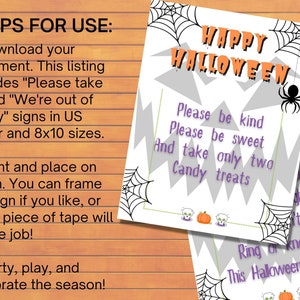 Printable Bundle of 2 Trick or Treat Signs Happy Halloween - Etsy