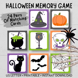 Halloween Memory Matching Card Game, Halloween Go Fish, Halloween Card ...