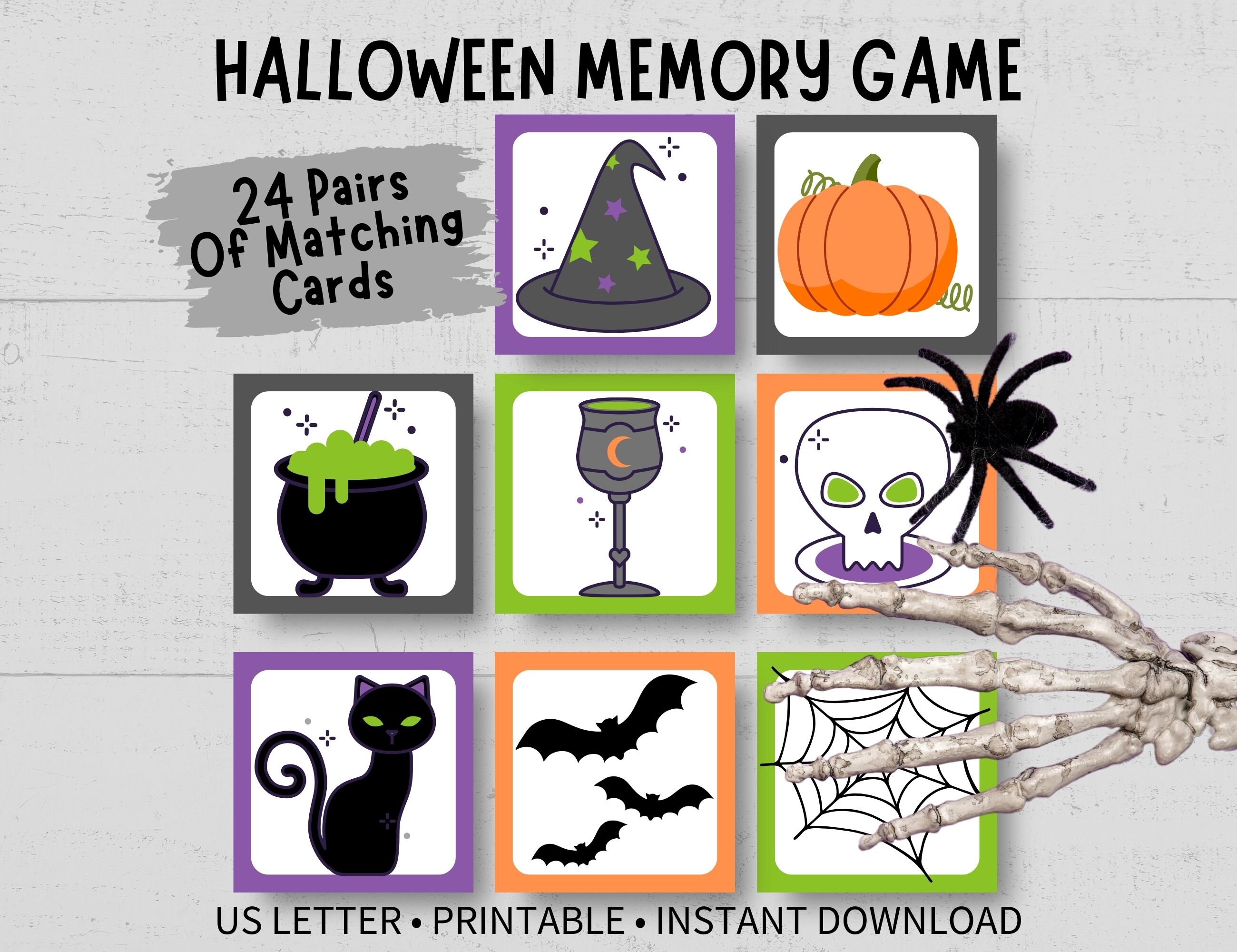 Halloween Memory Matching Card Game, Halloween Go Fish, Halloween Card ...
