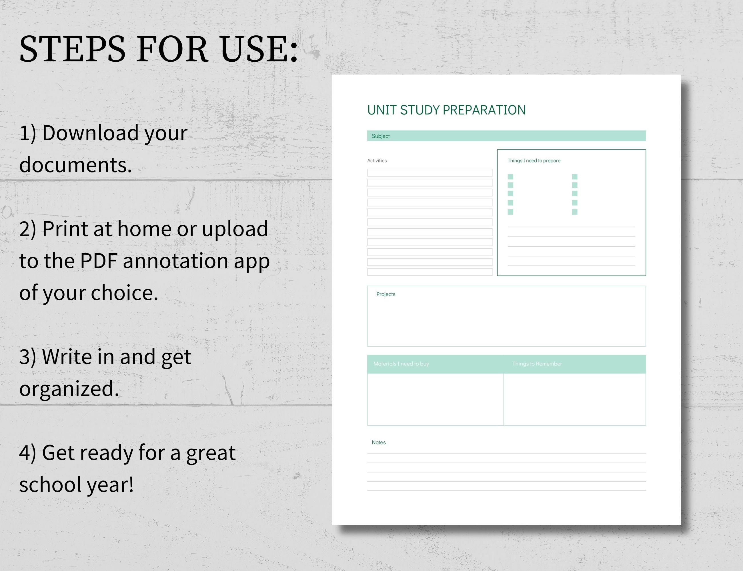 Printable Homeschool Planner, Goodnotes Compatible Watercolor Lesson ...
