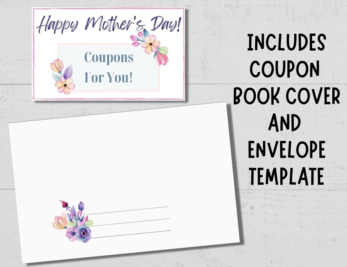 Mother's Day Coupon Book, Printable DIY Gift for Her, Coupons for Mom ...