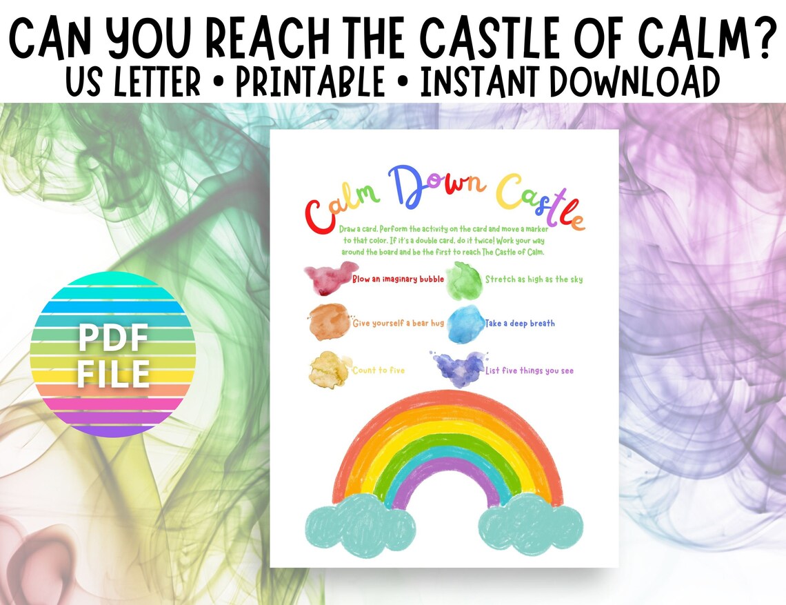 Printable Kid's Coping Skills Board Game, Emotional Regulation Activity ...