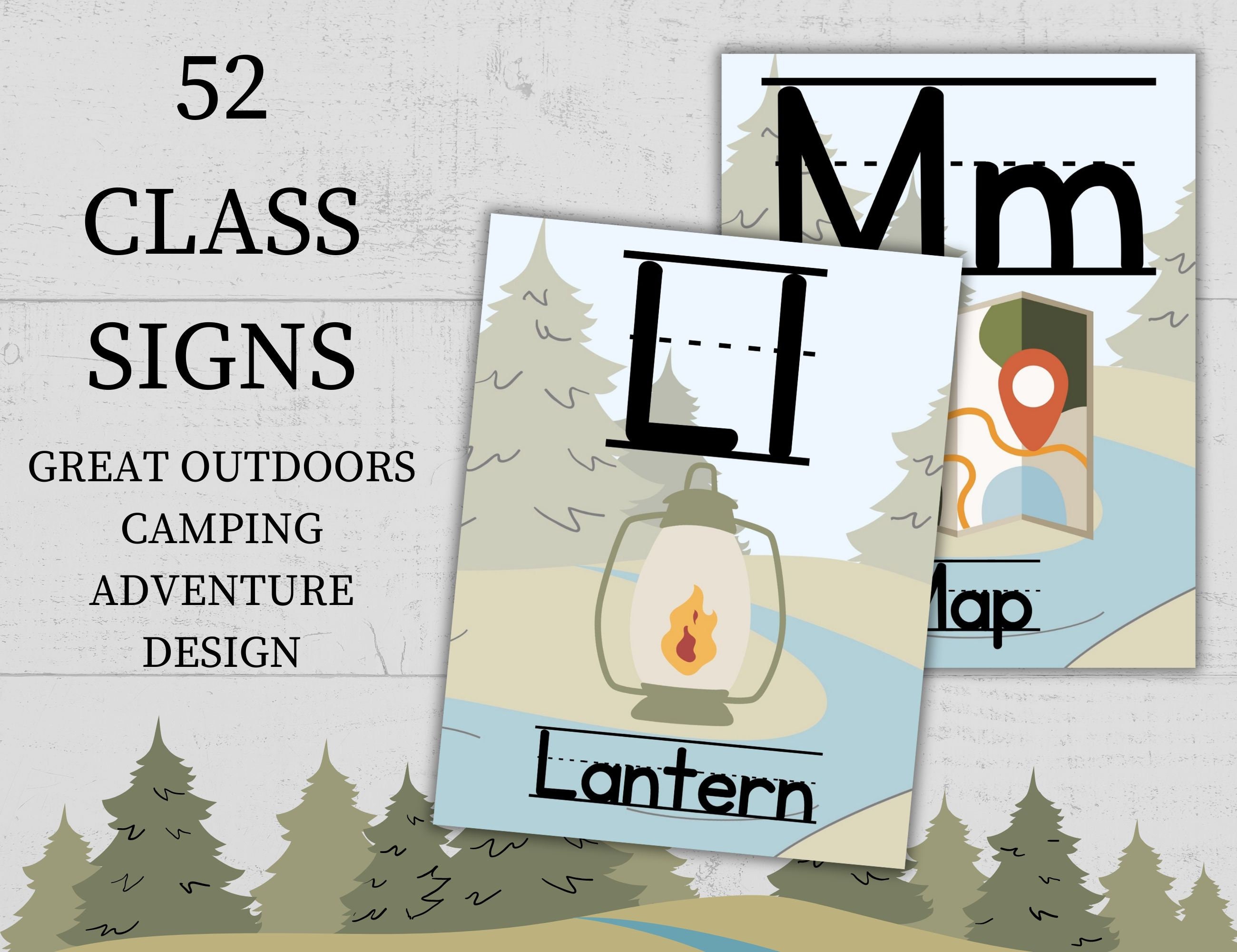 Alphabet Posters, Happy Camper Back to School Classroom Signs, Great ...