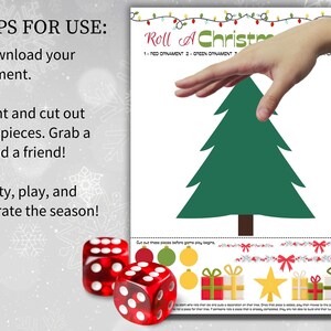 Printable Christmas Dice Game, Roll A Christmas Tree Holiday Activity ...
