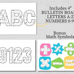 Math Classroom Bulletin Board Border Kit, Printable Retro Math ...