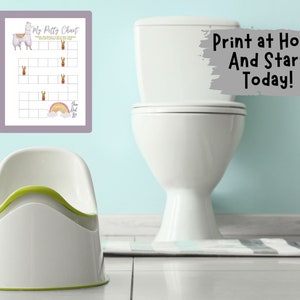 Boho Llama Rainbow Potty Training Reward Chart for Toddler, Printable ...
