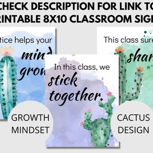 ABC Alphabet Matching Cards Upper and Lowercase Cactus Succulent Growth ...