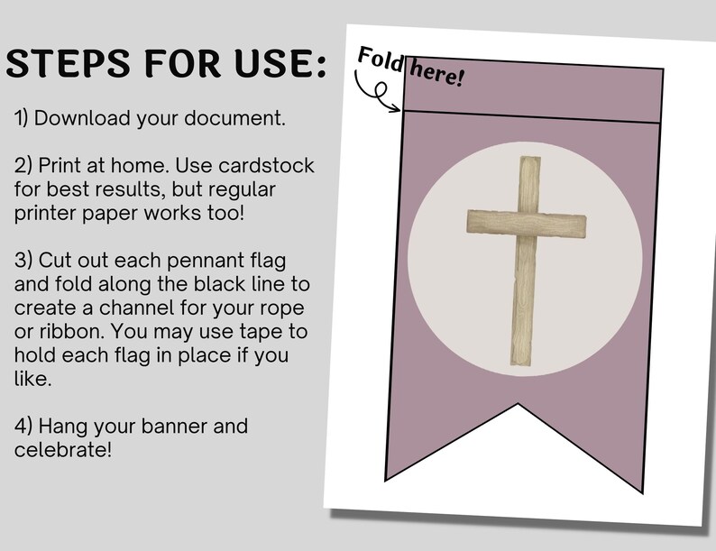 He is Risen Banner Printable, Sunday School Pennant, Printable Easter ...