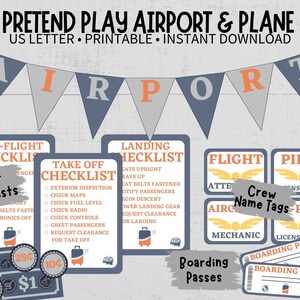 Pretend Play Airport Printable Bundle, Airplane Travel Dramatic Play ...