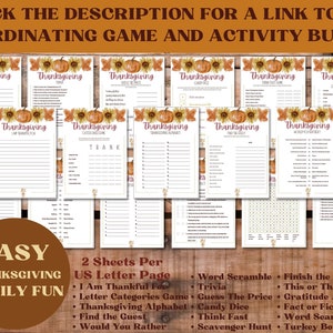 Printable Thanksgiving Roll A Story Dice Game Thanksgiving - Etsy