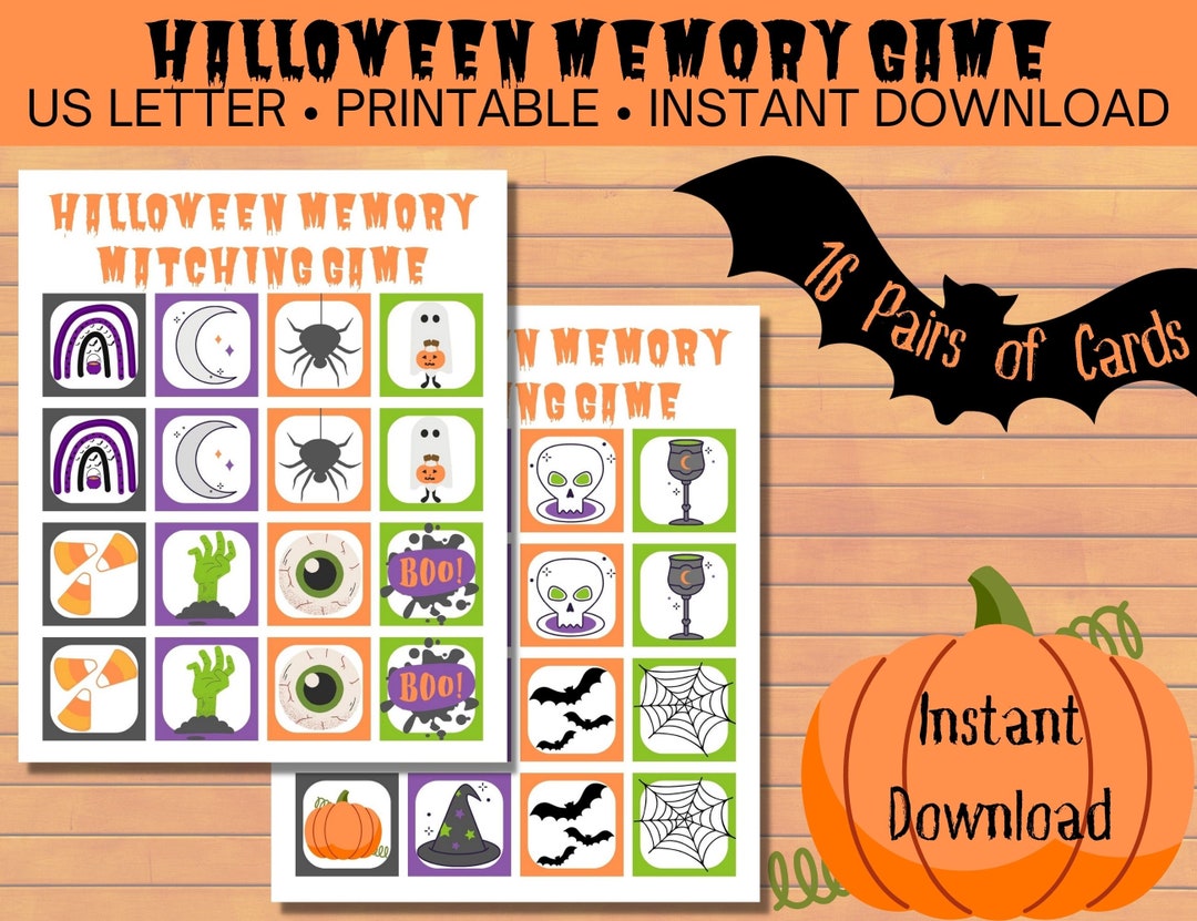 Halloween Memory Matching Card Game Halloween Go Fish - Etsy