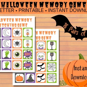 Halloween Memory Matching Card Game Halloween Go Fish - Etsy