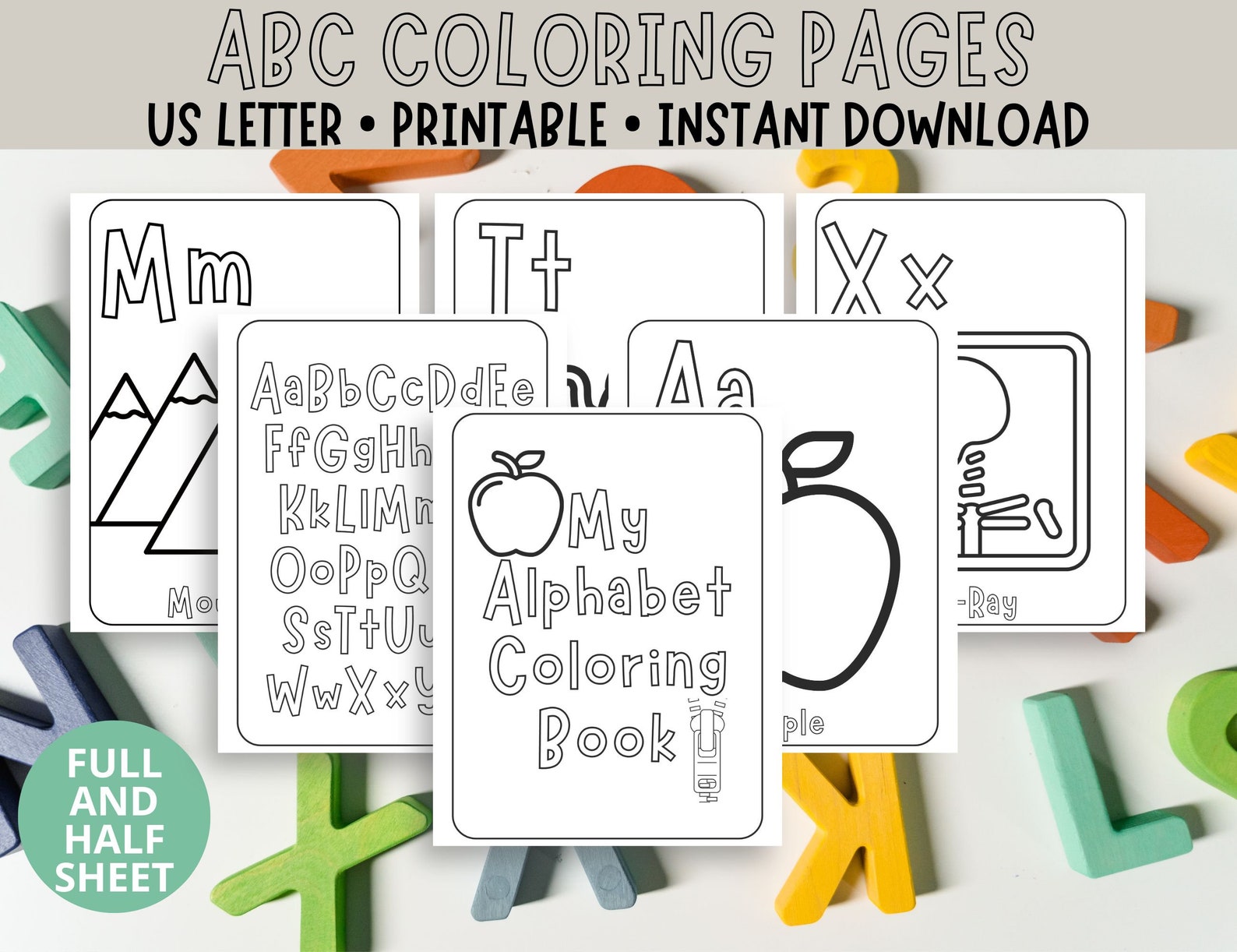 Printable Alphabet Coloring Pages, Preschool and Kindergarten ABC ...