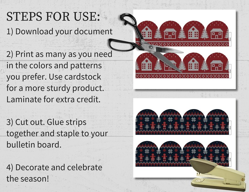 Classroom Bulletin Board Border Kit, Printable Christmas Sweater ...