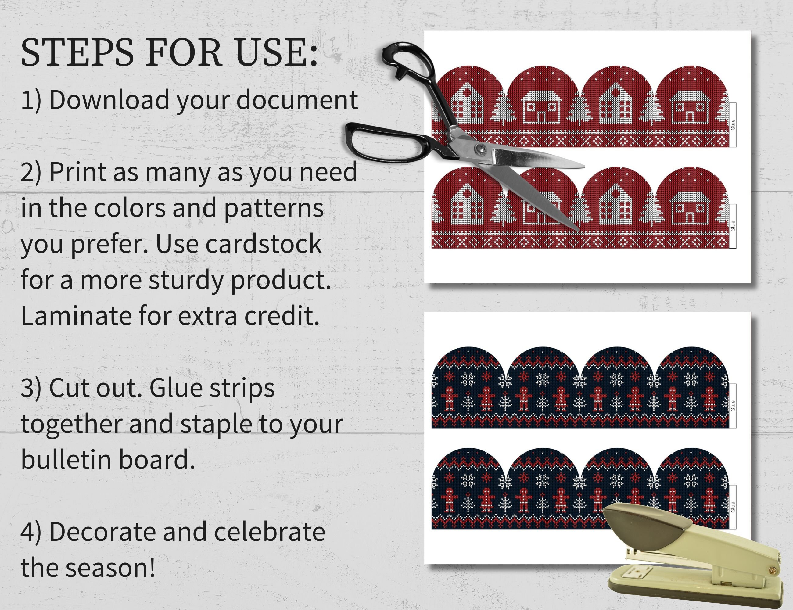 Classroom Bulletin Board Border Kit, Printable Christmas Sweater ...