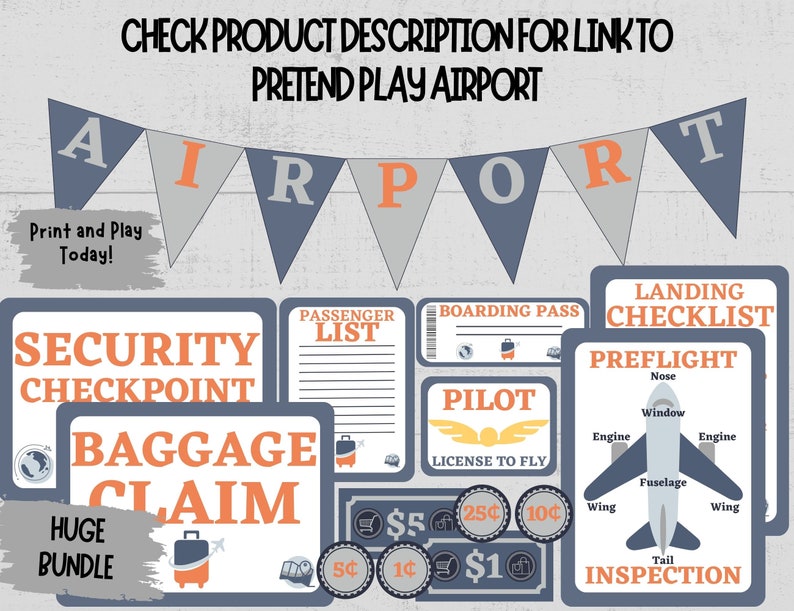 Pretend Play Grocery Market Printable Bundle, Grocery Store Dramatic ...