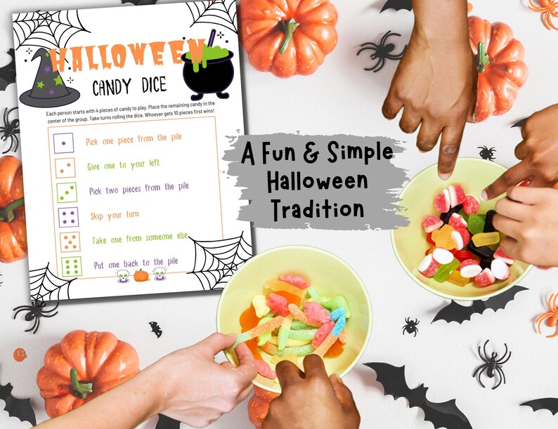 Halloween Candy Dice Game - Trick or Treat Activity - Halloween Party ...
